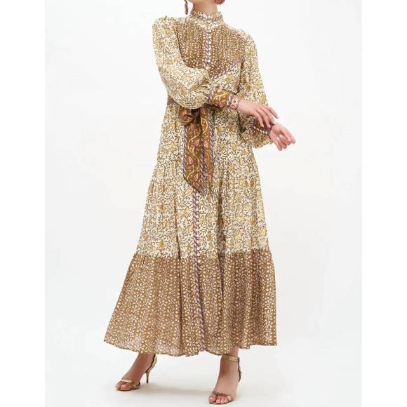 Oliphant | Dresses | New Oliphant High Neck Button Maxi Dress In ...